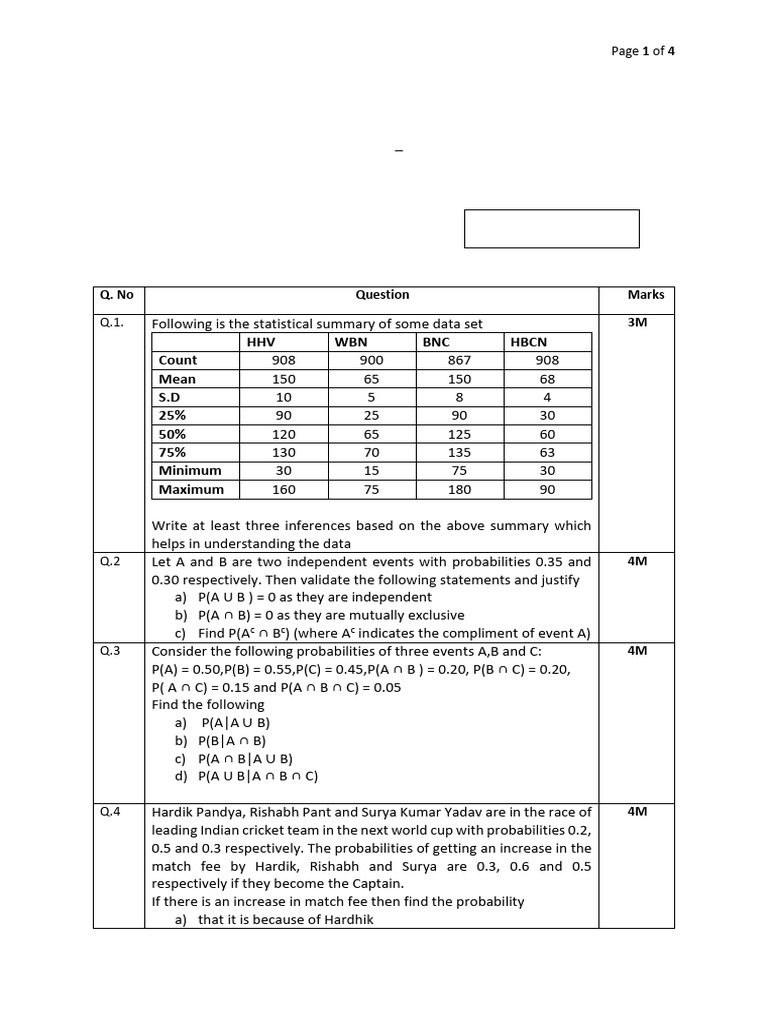 S2 - 23 (AIML) - ISM - EC2R - July 2024 | PDF | Statistics ...