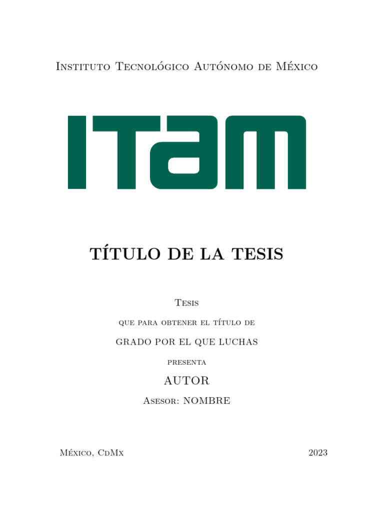 Tesis ITAM | PDF | Teorema | Te X