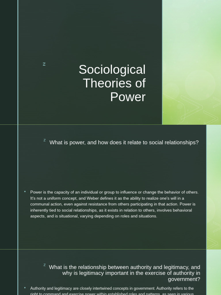 Sociological Theories of Power | PDF | Power (Social And Political ...