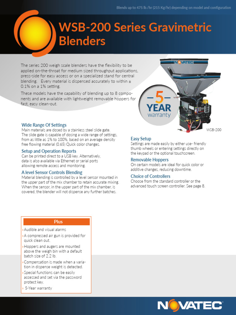 WSB-200-DataSheet | PDF | Usb | Litre