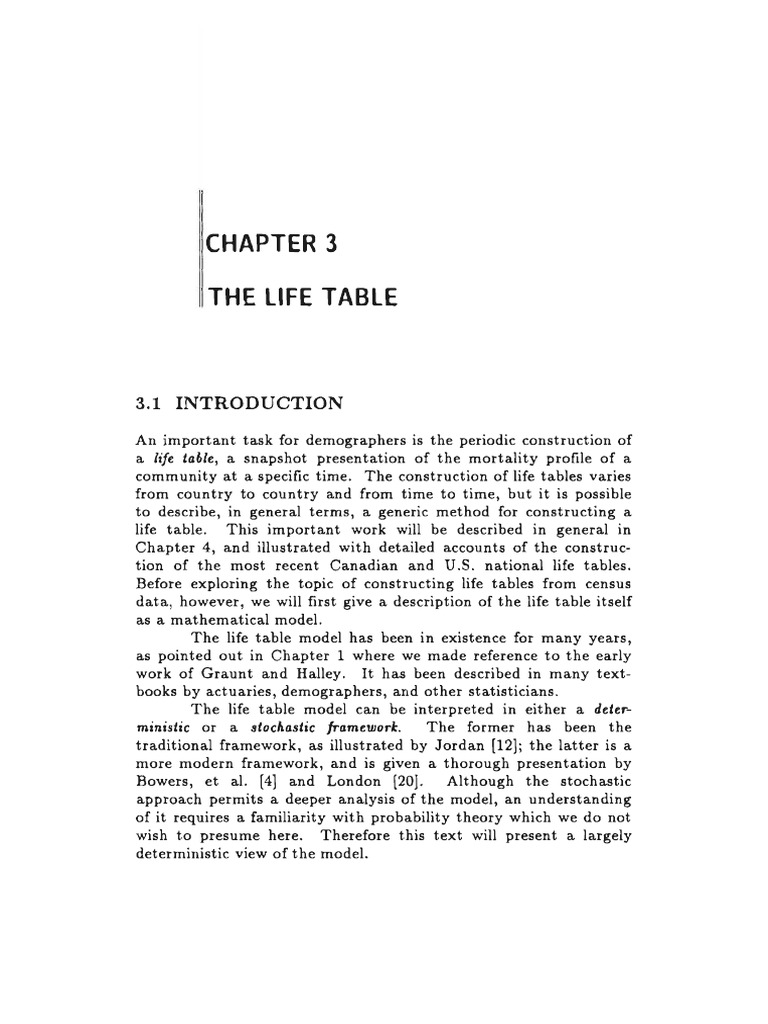 STA445 -Demography 6 (Concept of Life Tables) | PDF