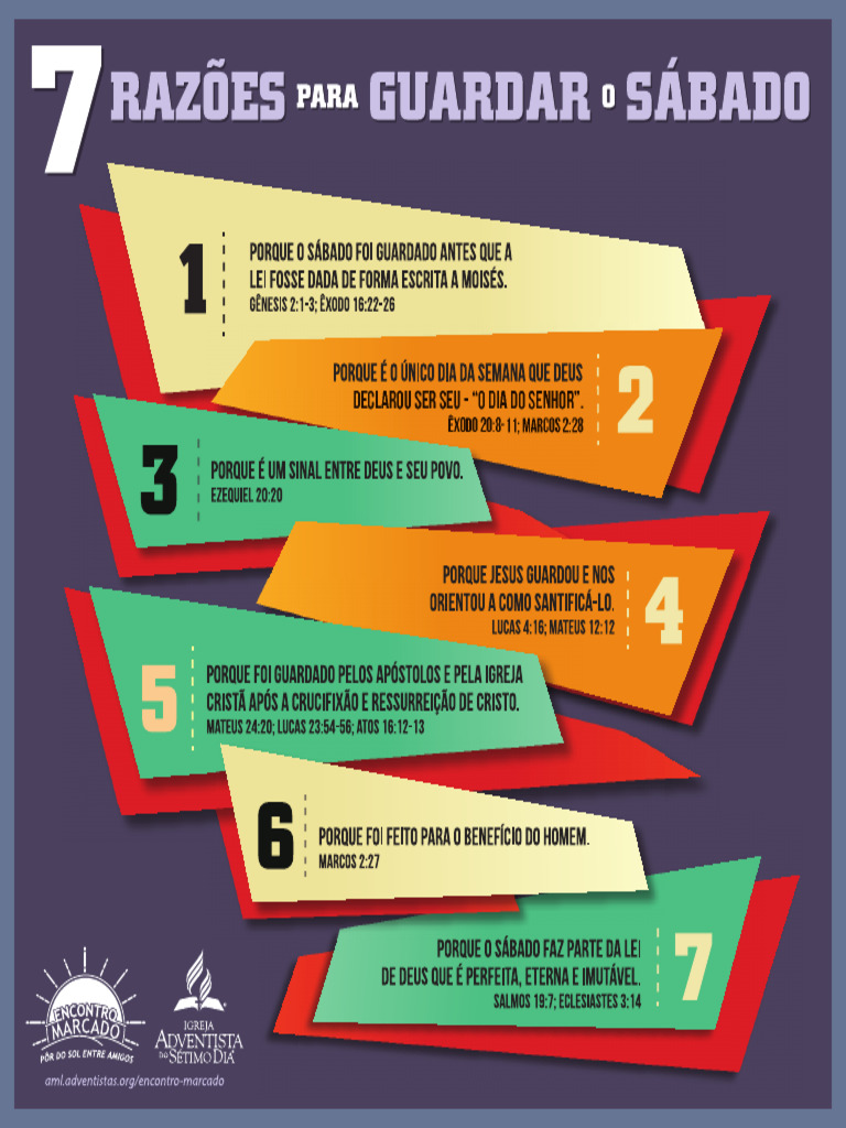 Infográfico - 7 Razões para Guardar o Sábado | PDF
