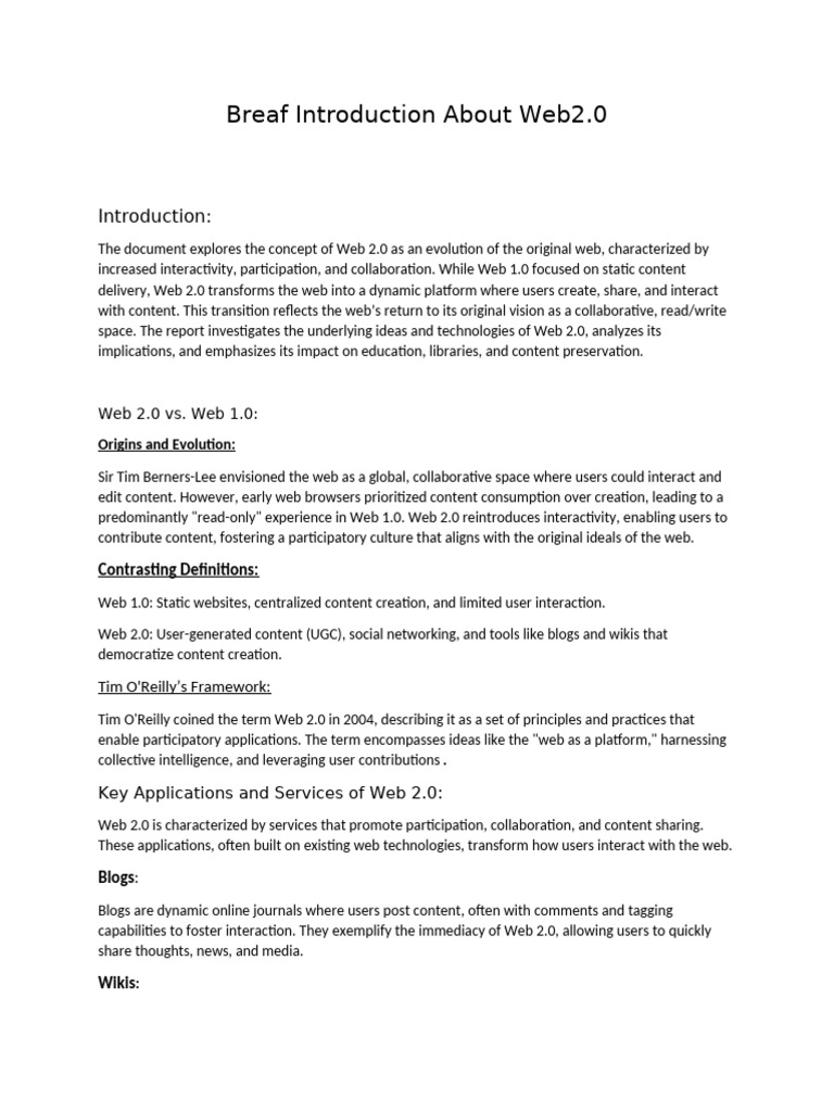 Web2.0 assignment 2 | PDF | Web 2.0 | World Wide Web