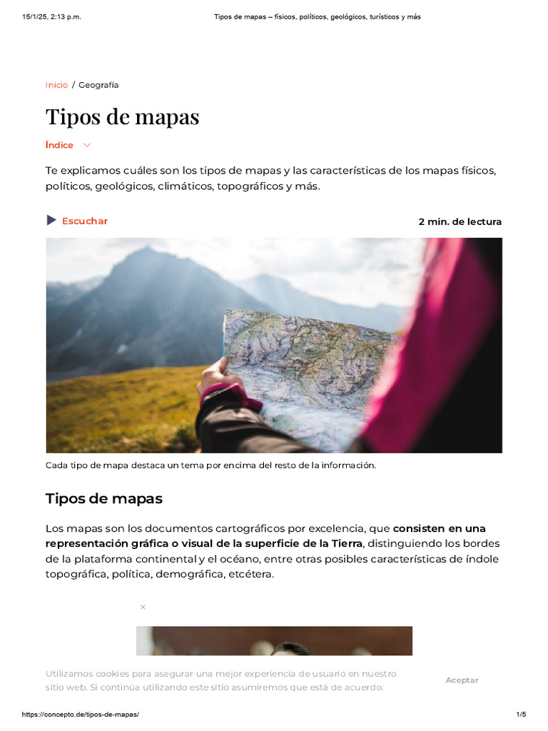 Tipos de Mapas - Físicos, Políticos, Geológicos, Turísticos y Más | PDF ...