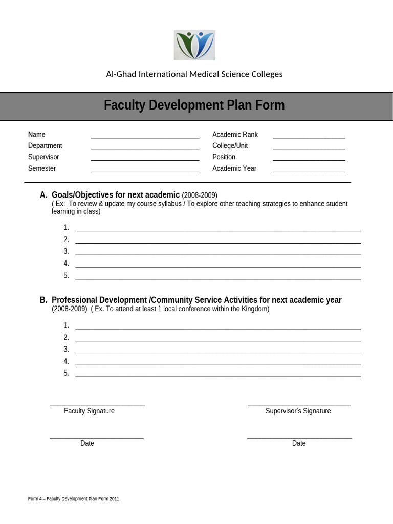 Faculty Development Plan Template | PDF