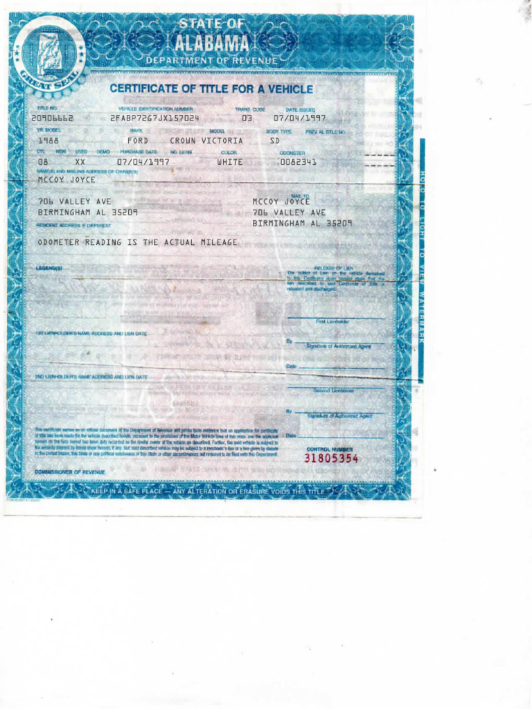 Titulo Alabama | PDF