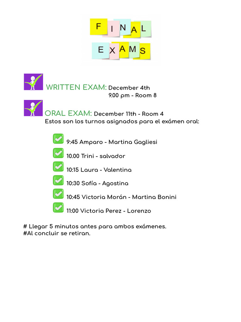 FINAL EXAMS 2023 - PREP MORNING | PDF