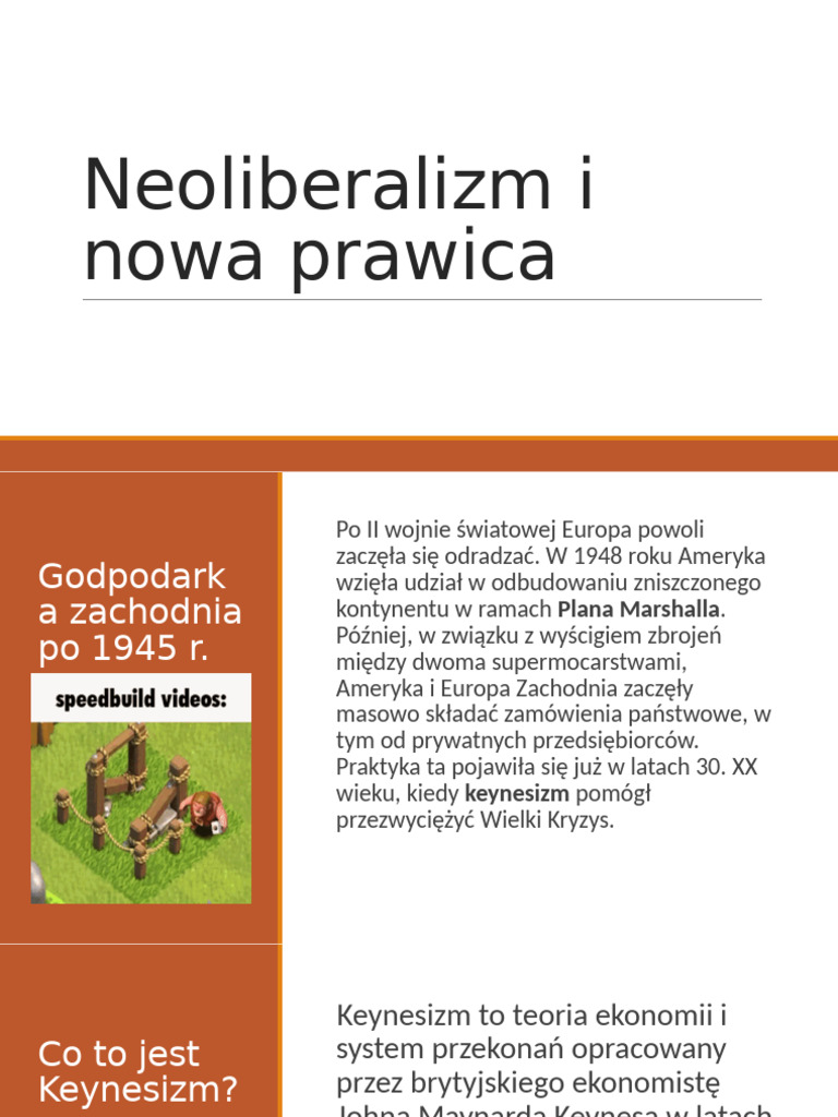 Neoliberalizm I Nowa Prawica | PDF