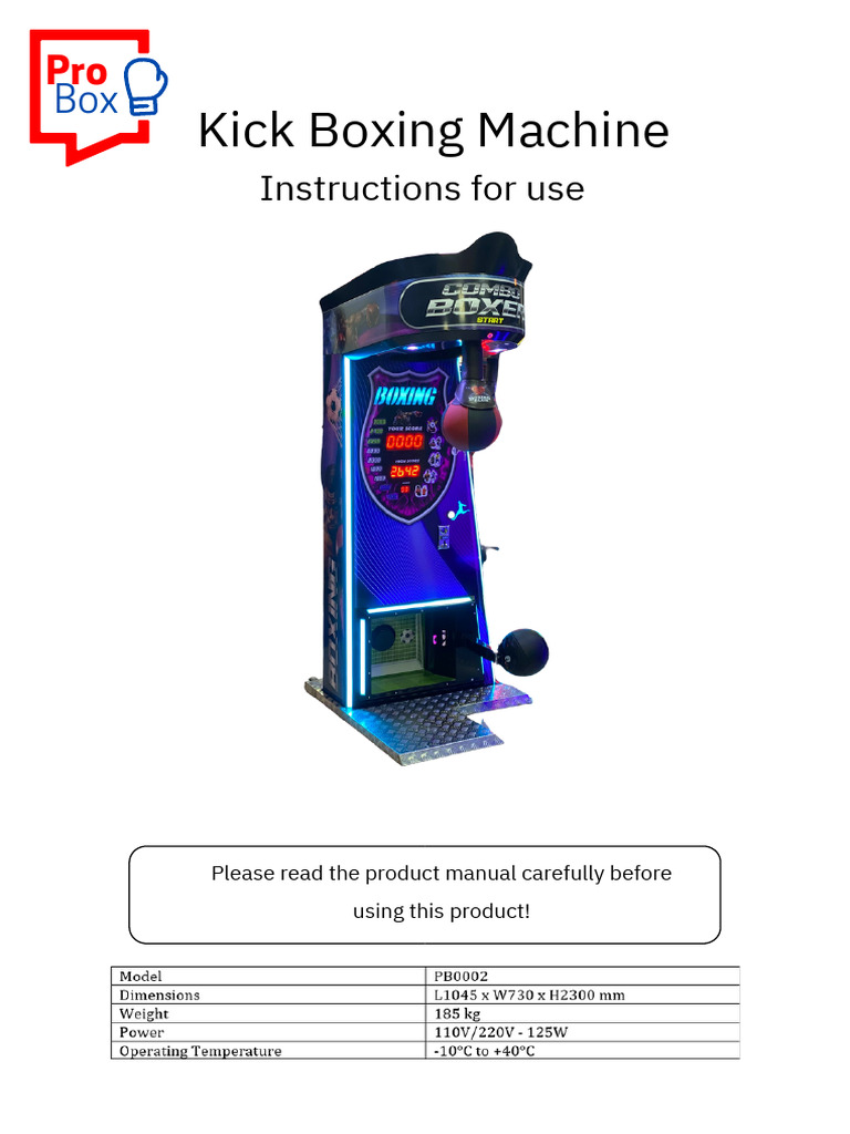 Kick 75 Manual for Pro Box Machine | PDF | Switch | Green