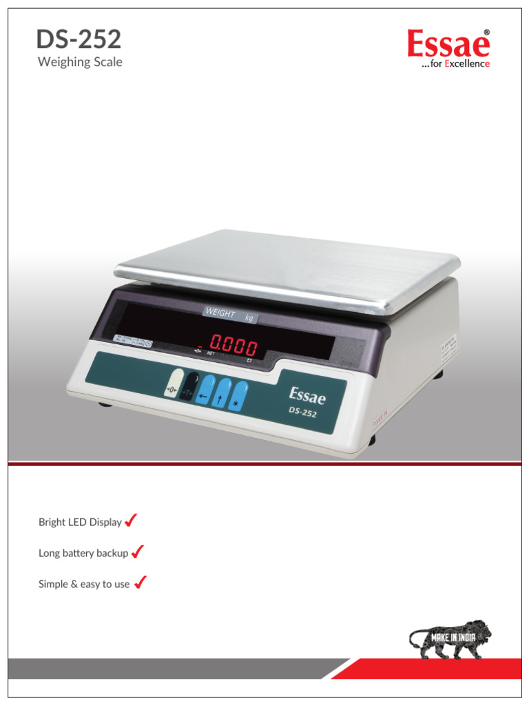 Essae DS-252 Weighing Scale Overview | PDF