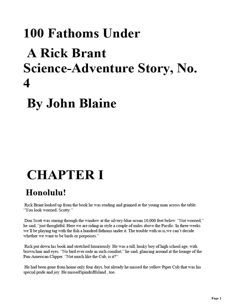 100 Fathoms Under A Rick Brant Science-Adventure Story, No. 4 by John ...