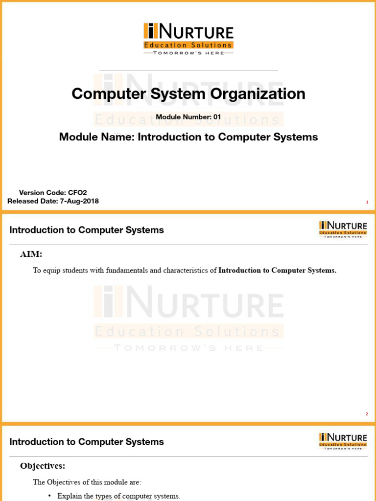 CFO2-Module 1-Introduction To Computer Systems | PDF | Computer Data Storage | Central ...