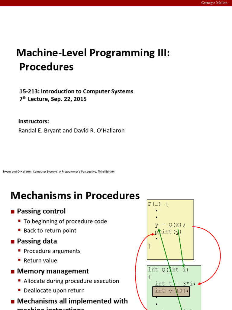 07 Machine Procedures 64 | PDF | Computer Architecture | Computer Science