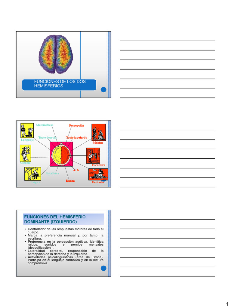3.FUNCIONES DE LOS DOS HEMISFERIOS | PDF | Hemisferio cerebral | Intuición