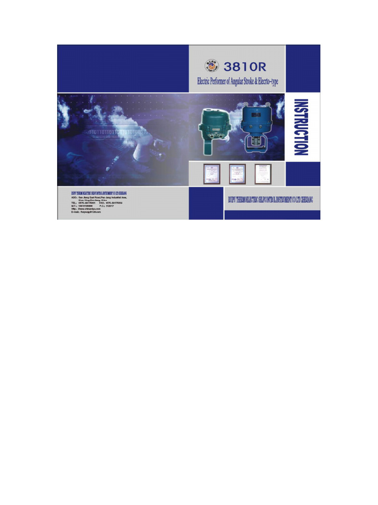 RUIPU Motorized Valve 3810R | PDF | Actuator | Valve