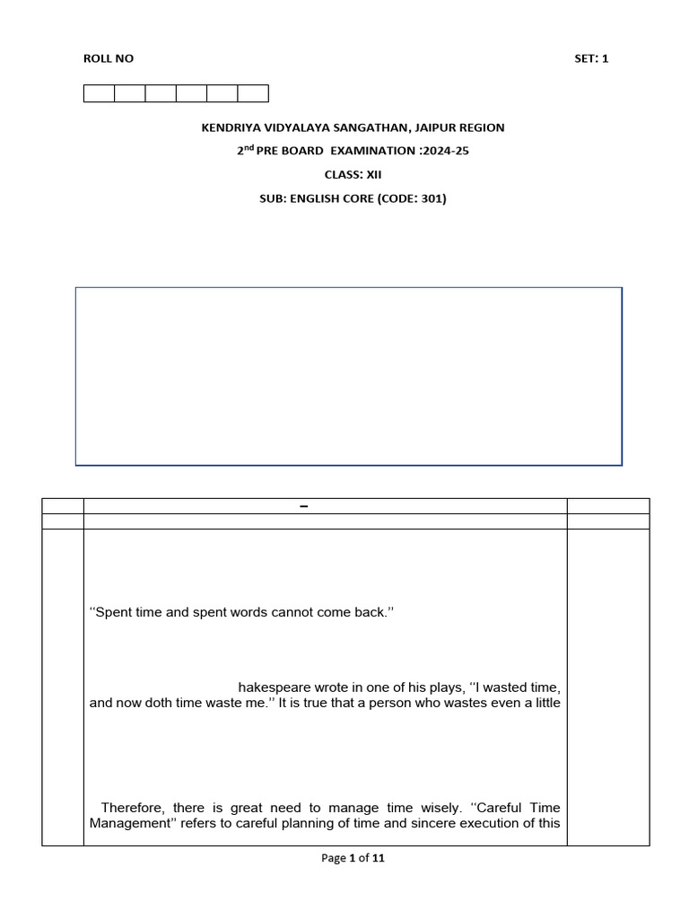 Set 1 QP - Xii Eng - PB-2 2024-25 | PDF | E Commerce | Artificial Intelligence