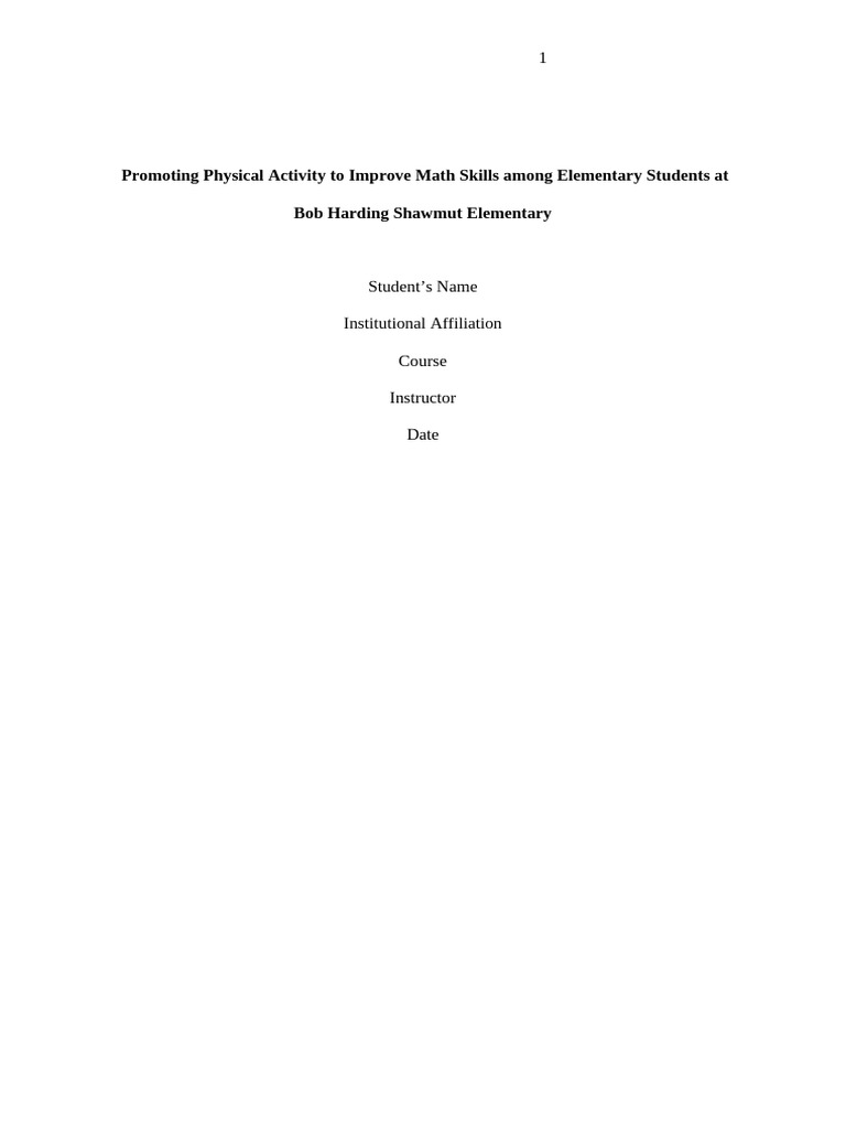 Physical Activity and Math Performance-Data Collection | PDF | Mathematics | Cognitive Science
