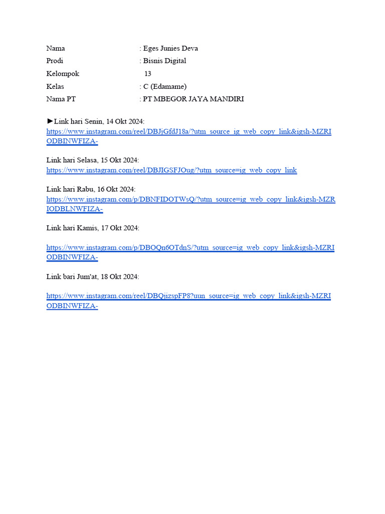 Link Tugas 14-20 | PDF