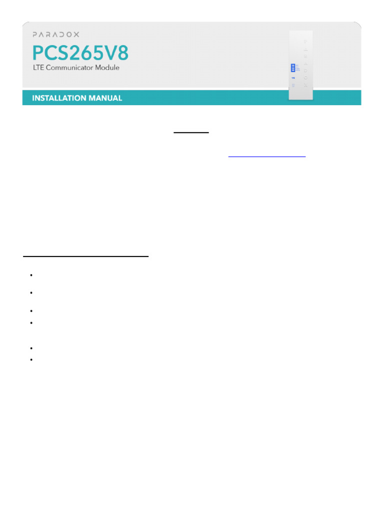 PCS265V8 Installation Manual V8.0.066 | PDF | Electronics | Computer Network