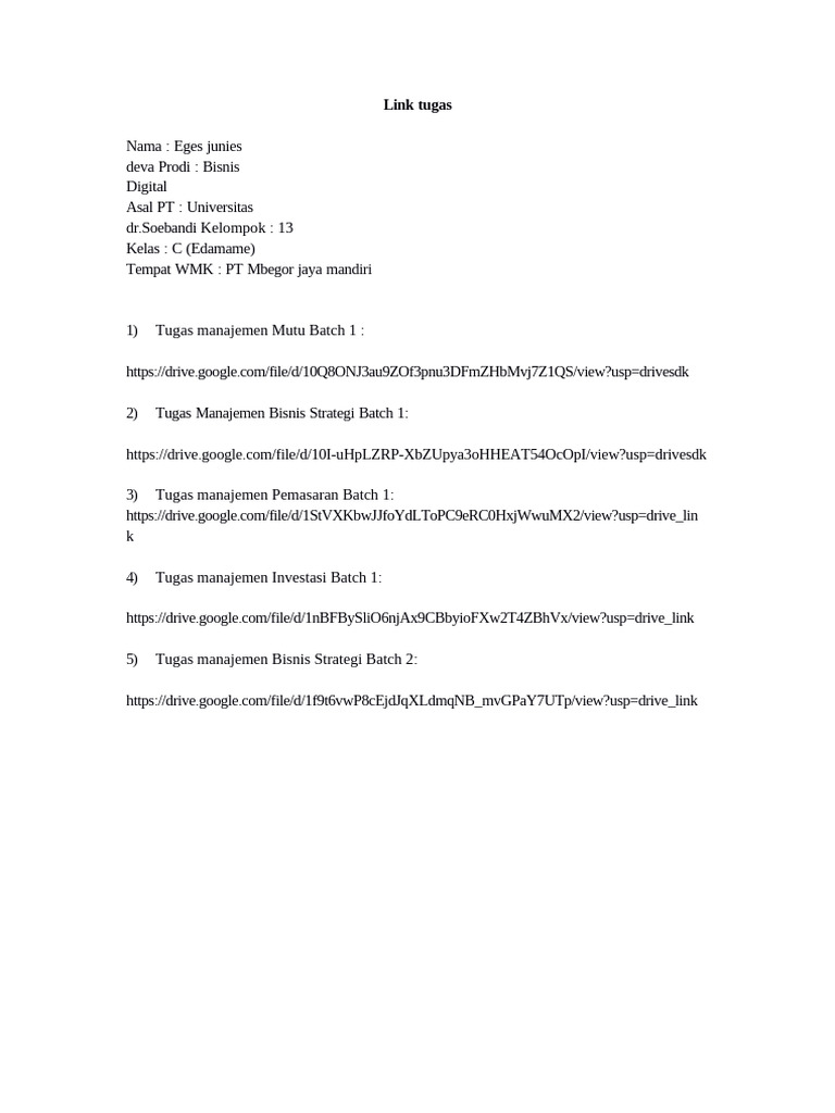Link Tugas | PDF