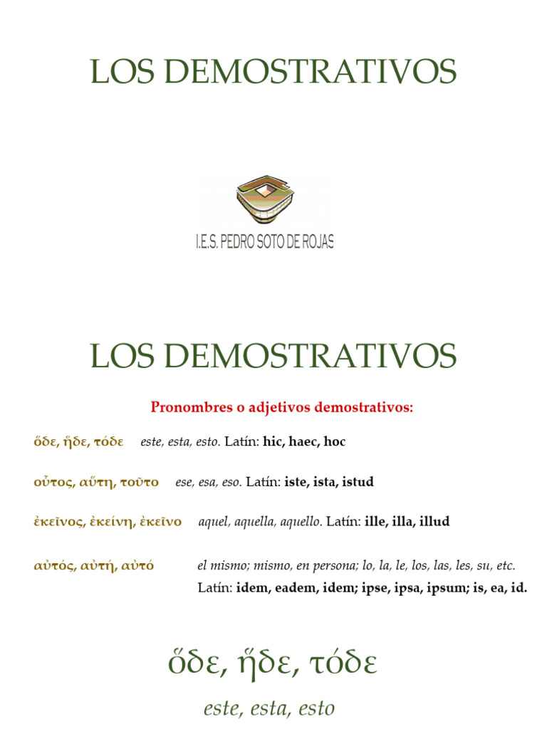 Pronombres Demostrativos | PDF | Lingüística | Mecánica del lenguaje