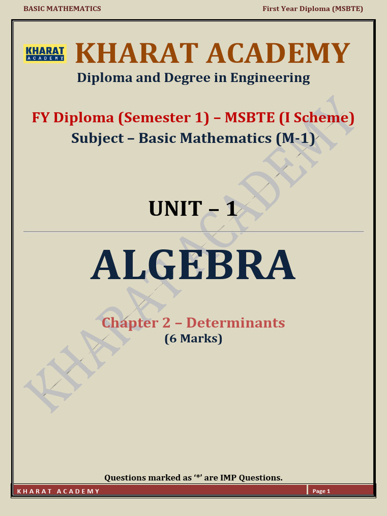 Unit 1 Chapter 2 Determinants | PDF | Area | Triangle