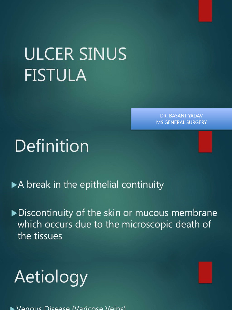 Ulcer, Sinus Fistula | PDF