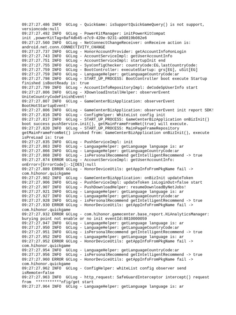 GameCenter Startup Log Analysis | PDF | Computer Standards | Application Layer Protocols
