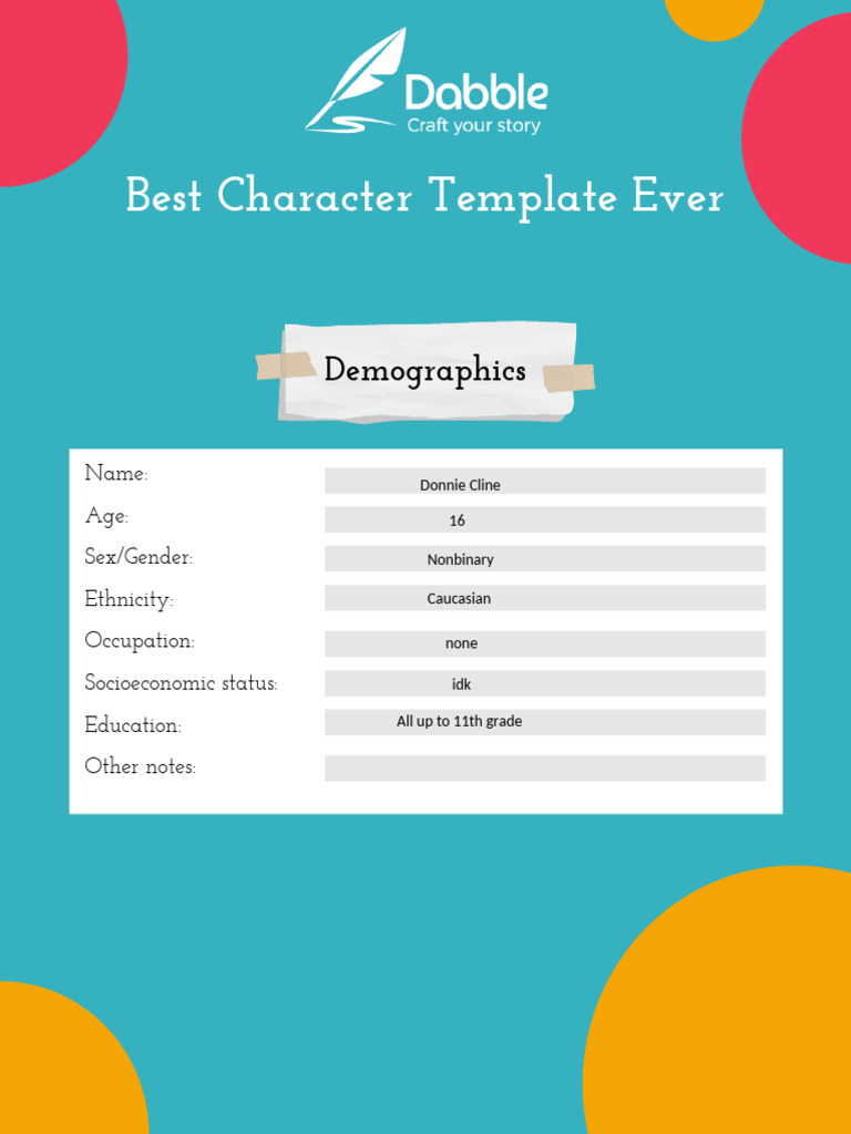 Best Character Template Overview | PDF | Extraversion And Introversion ...
