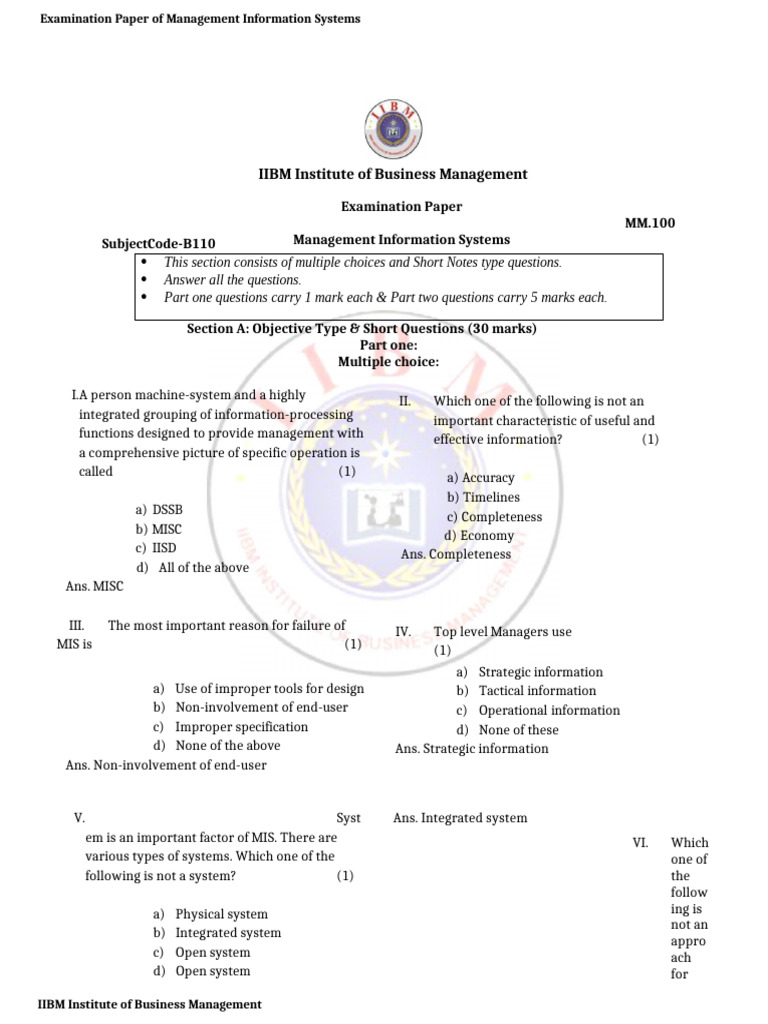 Management Information Systems Exam | PDF | Inventory | Supply Chain