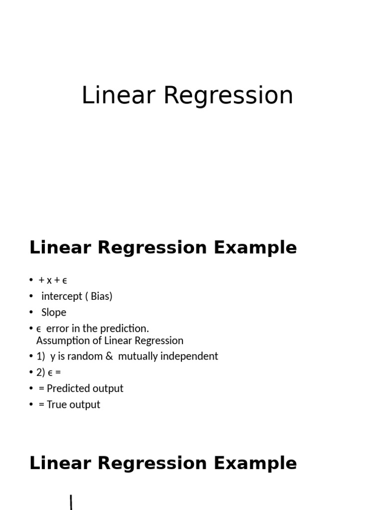 Linear Regression Exampl;e | PDF | Regression Analysis | Mean Squared Error