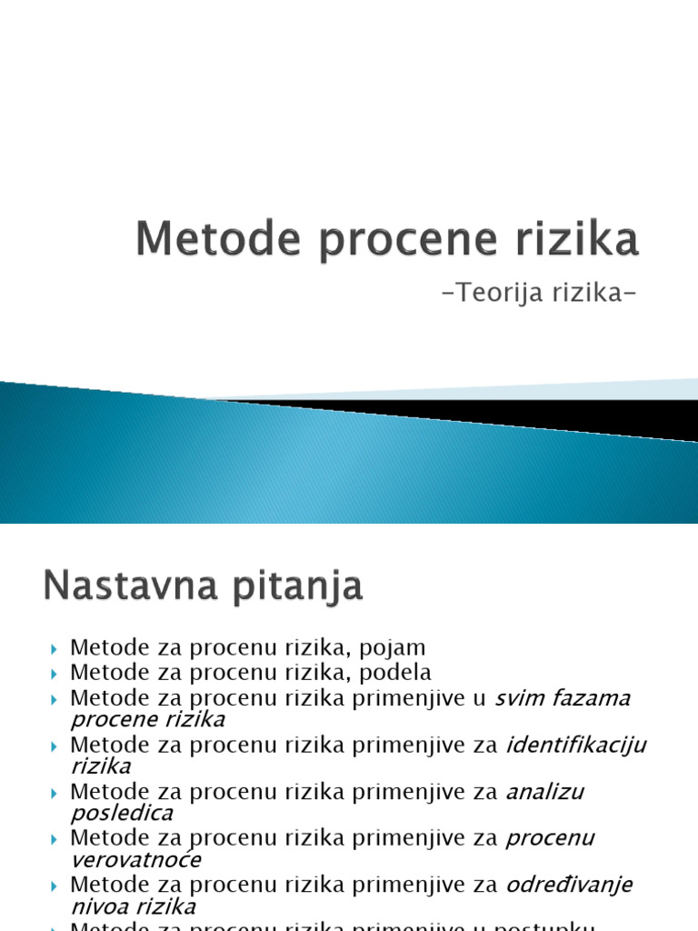 Metode Procene Rizika | PDF