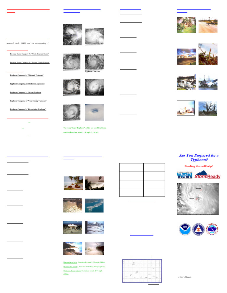Typhoon Brochure 8x11 NOAA-GHSOCD-NWS-WRN-STRMREDY | PDF | Tropical ...