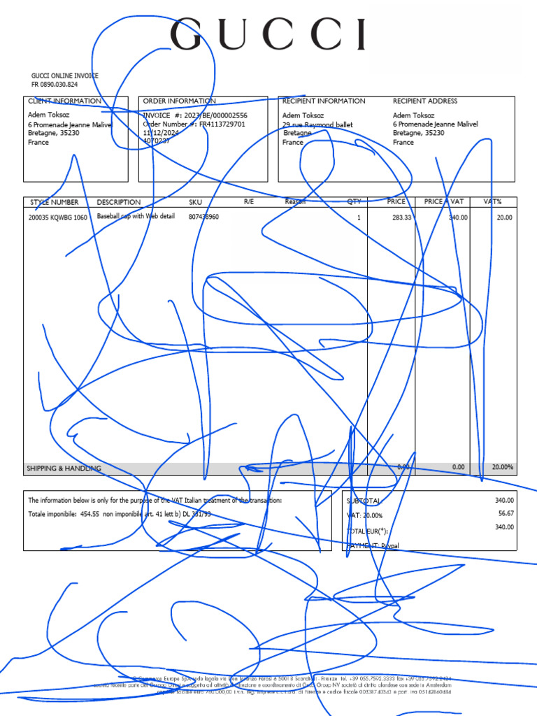 Facture GUCCI | PDF