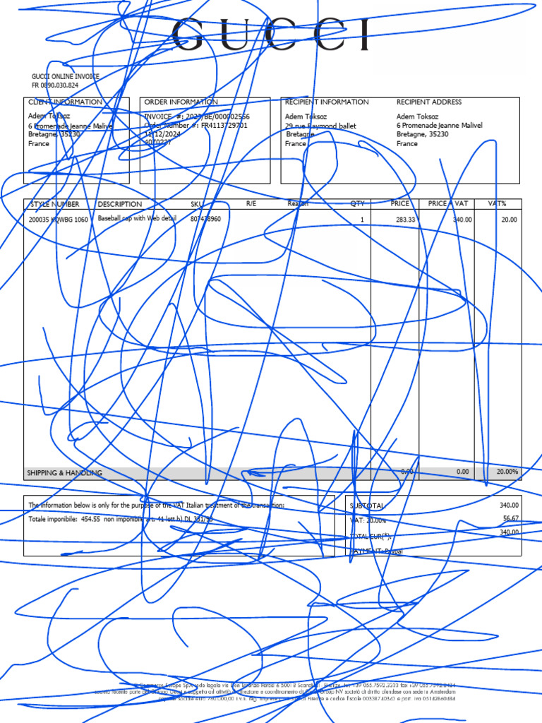 Facture GUCCI | PDF