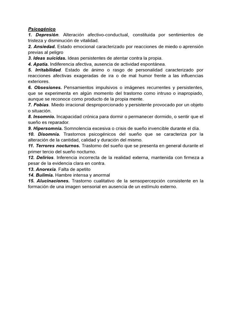 Psicogenico | PDF