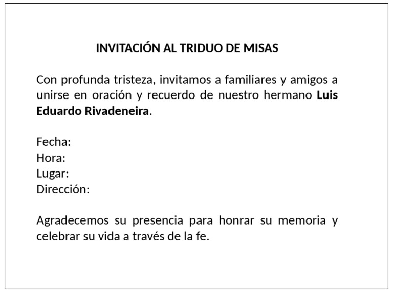 Triduo de Misas | PDF