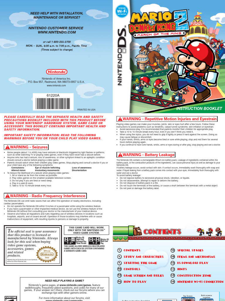 Manual DS - Mario - Vs - Donkey - Kong - March - of - The - Minis | PDF | Mario | Nintendo