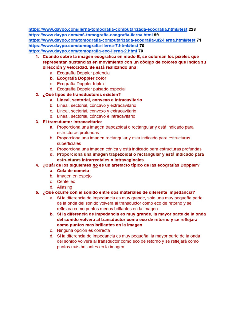 TC ECO Recopilación MARTAMAJE | PDF | Ultrasonido | Ultrasonido médico