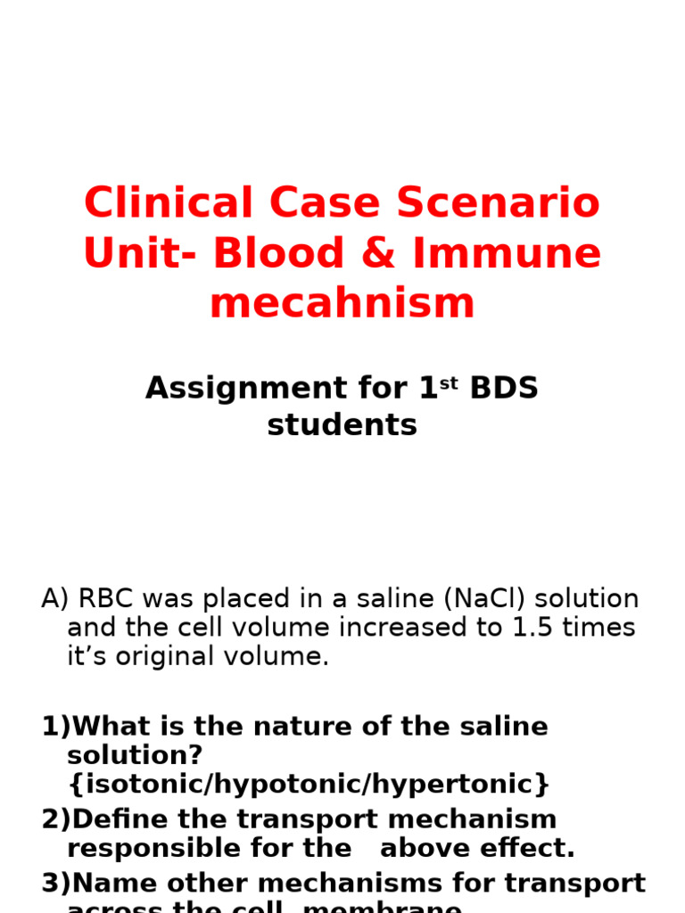 Clinical Case Scenario - Blood | PDF | Bleeding | Anemia
