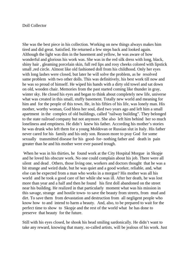 "Dark Tale of a Doll Collector" | PDF