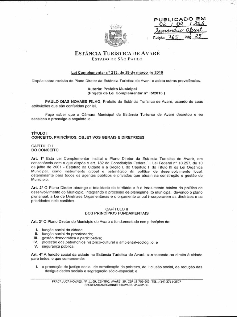 Plano Diretor - Avaré | PDF | Agricultura | Desenvolvimento profissional