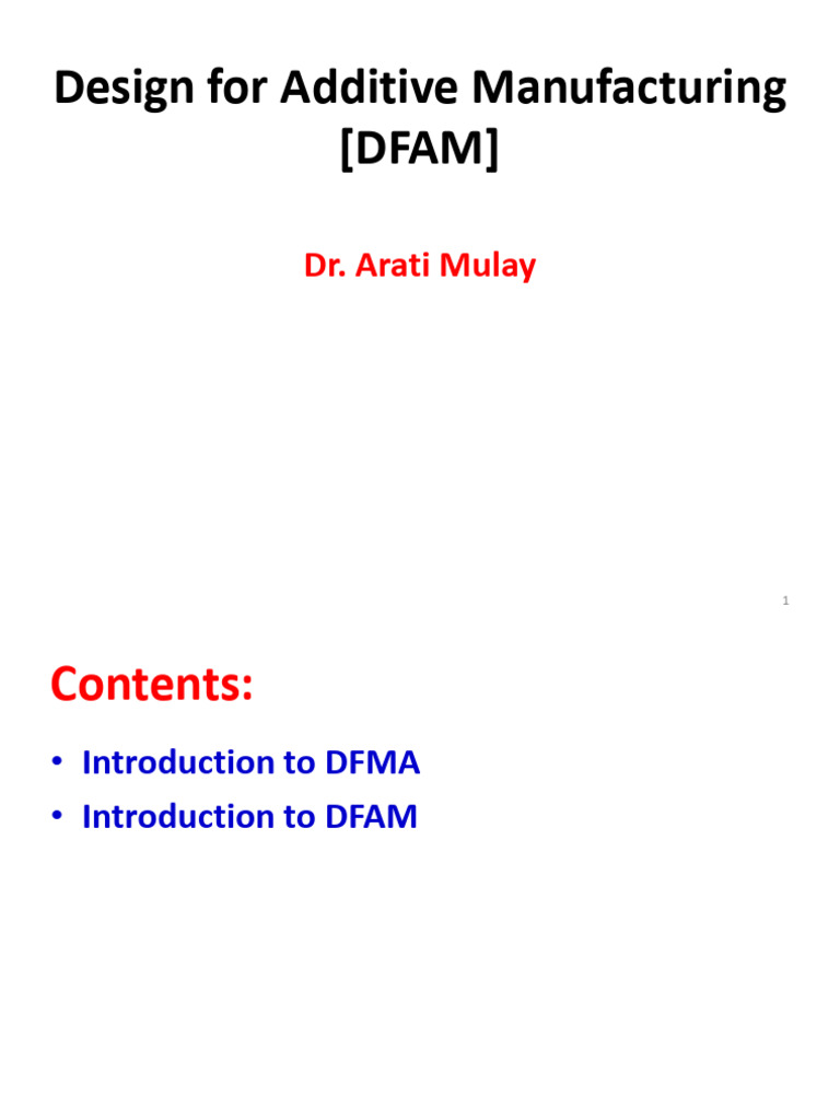 Design For Addtive Manufacturing | PDF | 3 D Printing | Physical Sciences