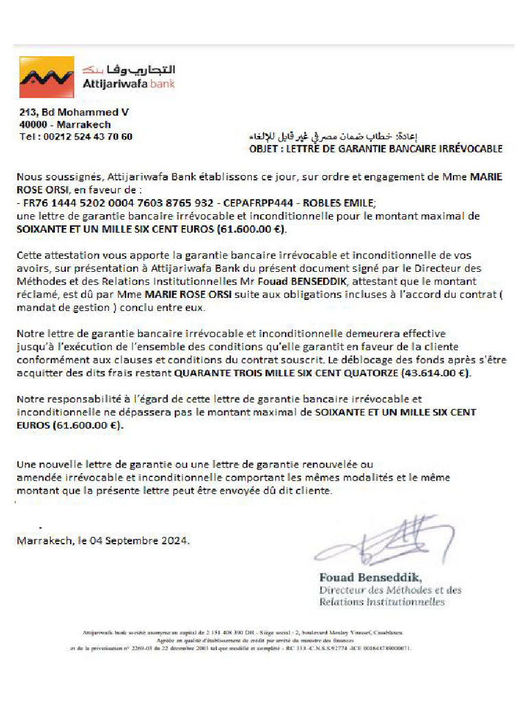 LETTRE DE GARANTIE-1 | PDF