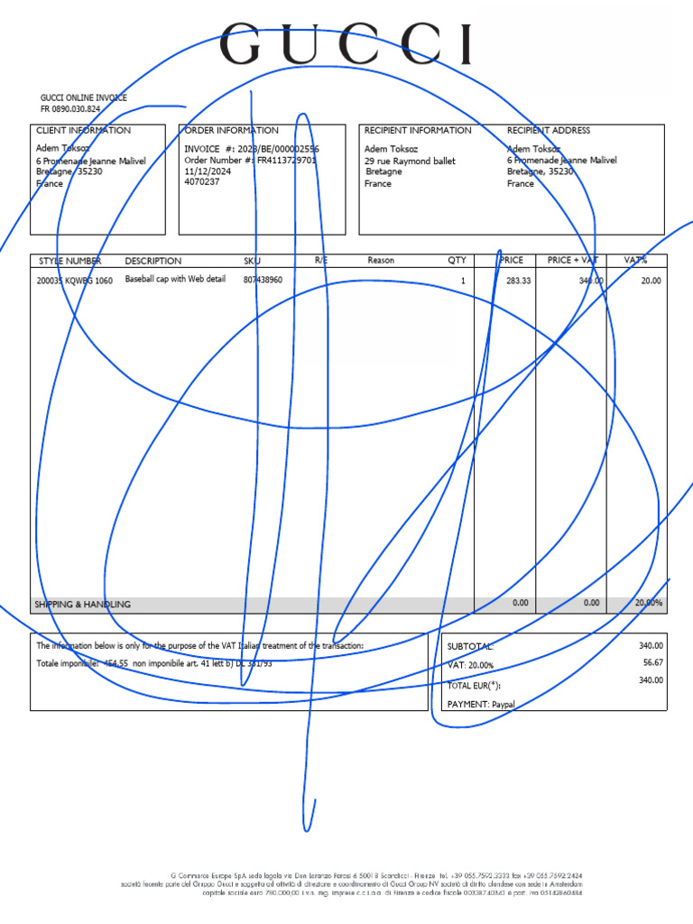 Facture GUCCI | PDF