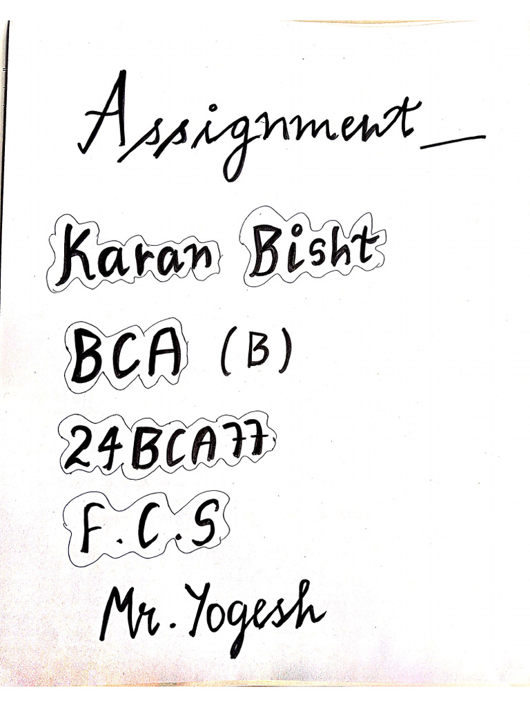 FCS Assignment 1 and 2 | PDF