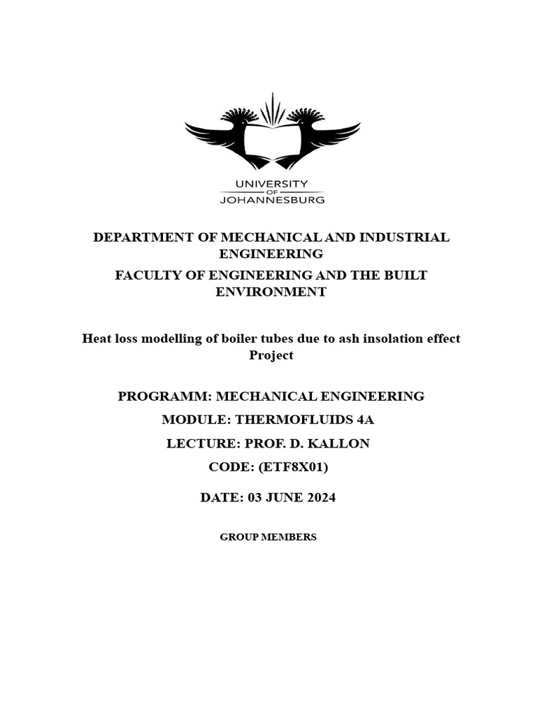 Thermo Fluids Boiler Tube Assignment 1.1 | PDF | Boiler | Combustion