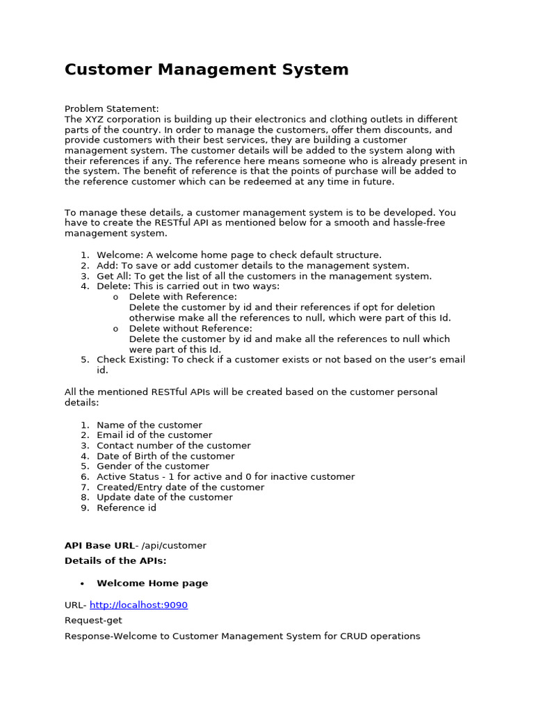 Customer Management System | PDF | Information Technology | Software ...