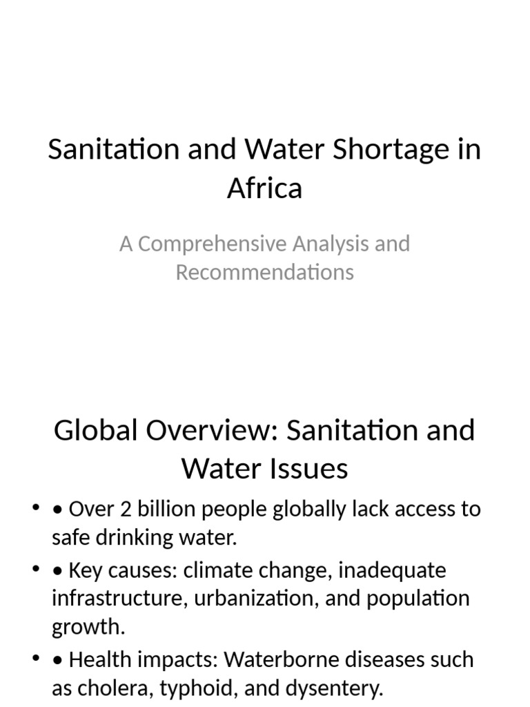 Extended Sanitation Water Shortage Africa | PDF | Wash | Drinking Water