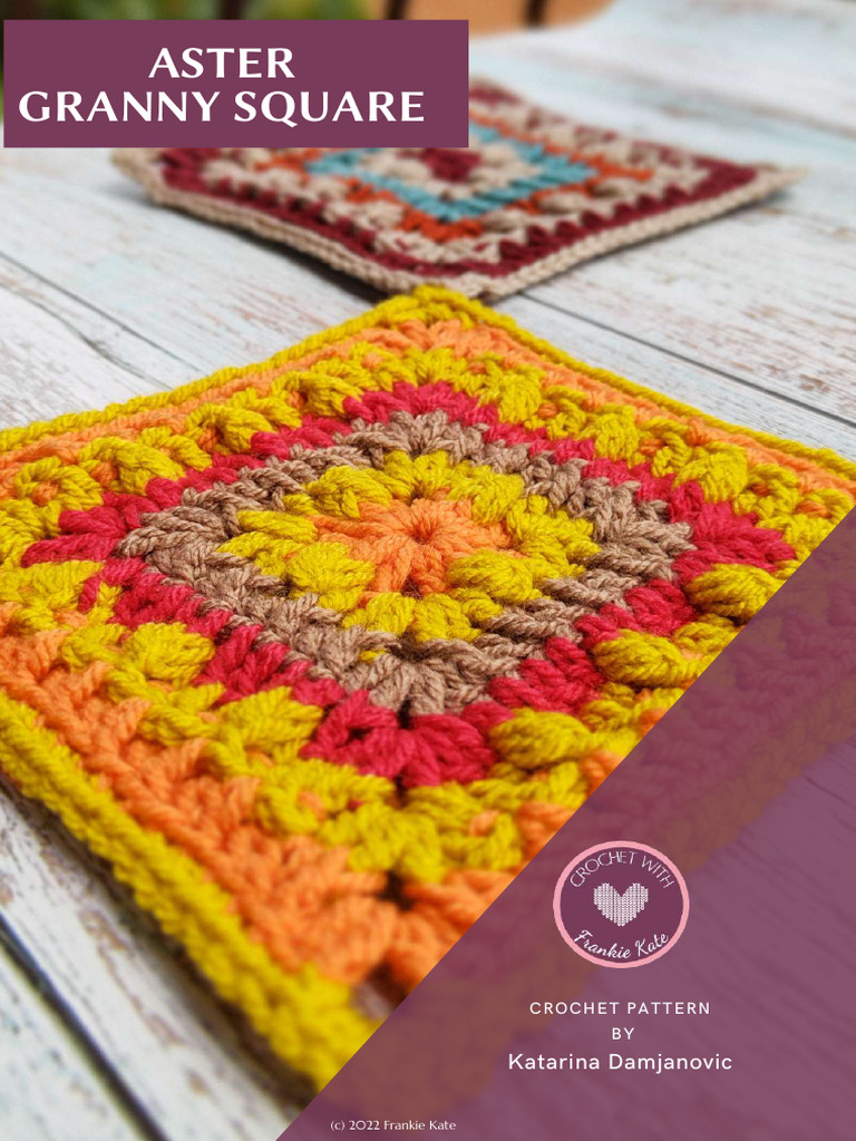 Aster Granny Square Crochet Pattern | PDF | Crochet | Textile Arts
